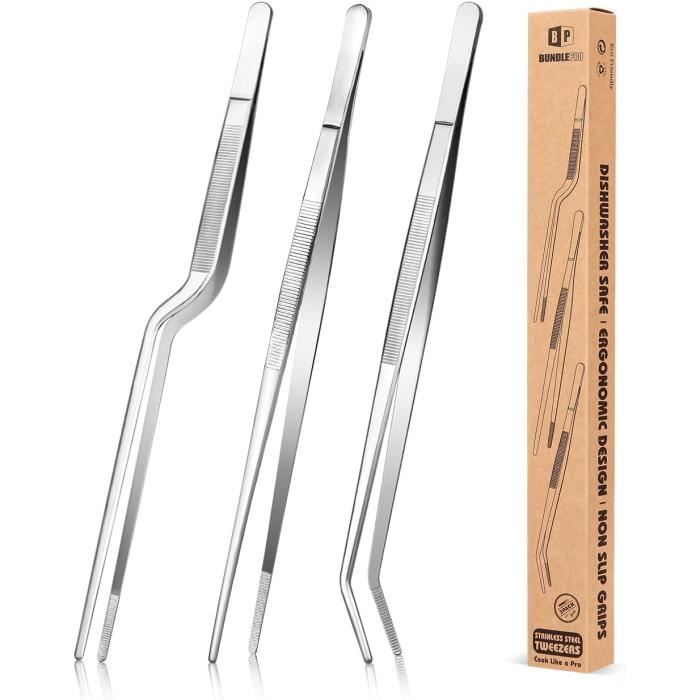 Ensemble De Pinces De Cuisine Fines De 30,5 Cm En Acier Inoxydable ...
