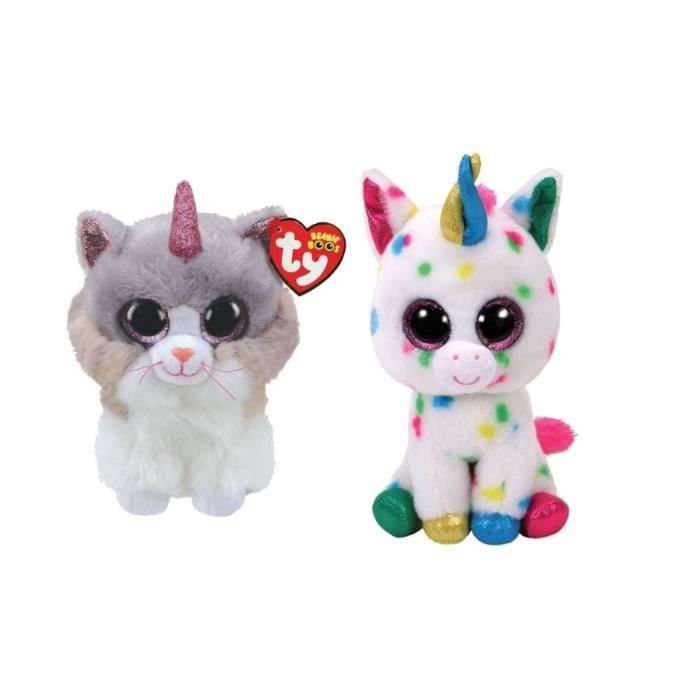 Ty - Peluches - Beanie Boo's - Asher Chat & Harmonie Licorne ...