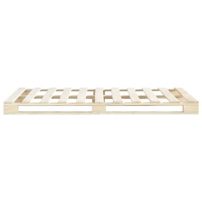 YUL Cadre de lit de palette 200 x 200 x 14 cm cadre en bois de pin ...