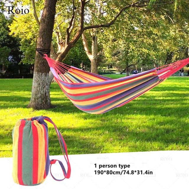 HAMAC,1b--Hamac De Camping Portable En Toile Rayée, Lit-balançoire ...