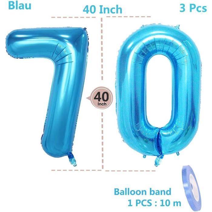 Ballons Numéro 70 - Aus - Bleu Xxxl 100Cm - Figurines Gonflable Hélium ...