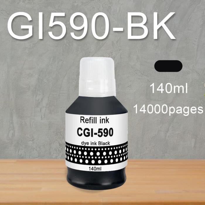 Cartouche Compatible Gi-490-Gi-590 (4Bk2Cmy) Pour Canon Pixma G4511-G3501-G2501-G1501-G1400 ...