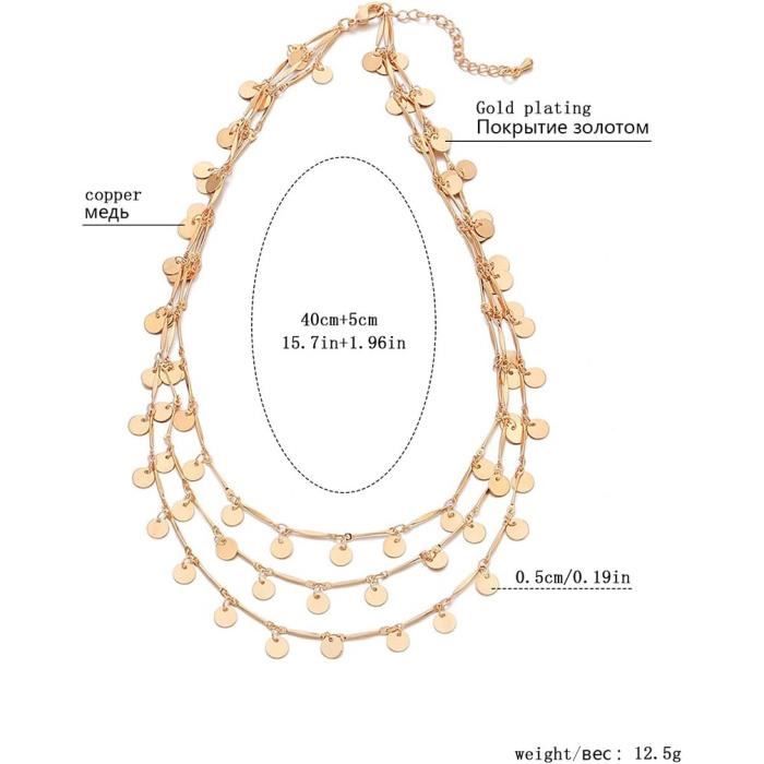 Collier Femme - B[n12704] - Pendentif Cœur Doré et Argenté - Collier ...