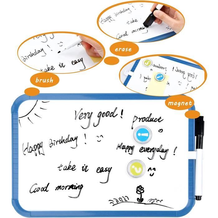 Tableau blanc magnétique 20 x 30 cm effaçable à sec Mini tableau blanc ...