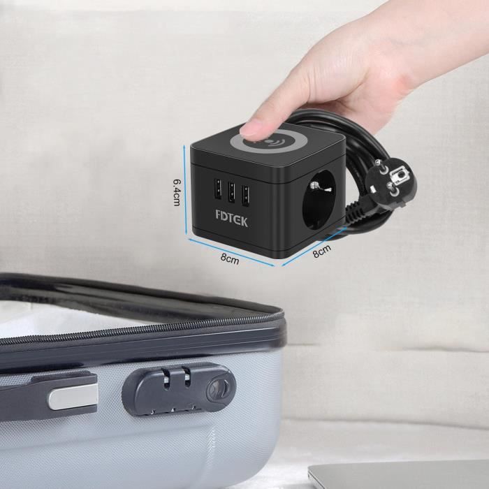 Multiprise Cube, Tour Multiprise 2 Prises avec 3 USB Multiprise ...
