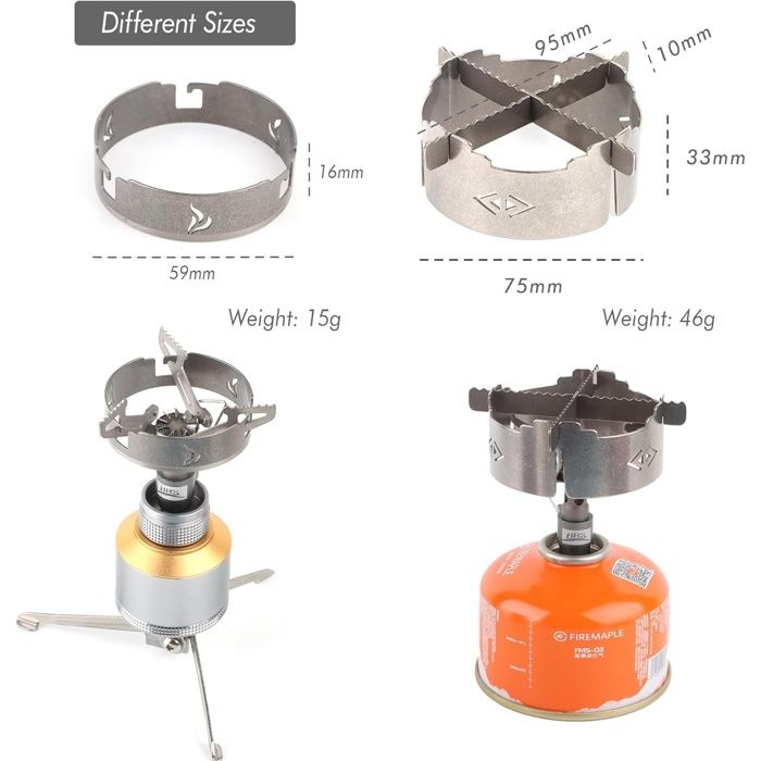 Rechaud et Pare Vent BRS 3000T Titane pour Camping Randonnee avec Boite ...