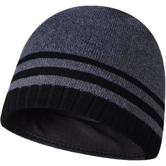 Bonnet Pour Homme, Bonnet À Rayures En Polaire Chaude Pour L'Hiver ...