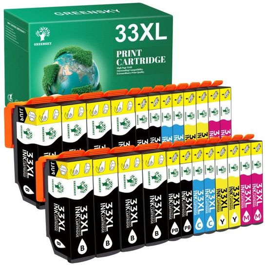 GREENSKY 24 Pack Cartouche Epson XP-7100 XP-540 XP-530 XP-640 XP-635 XP ...