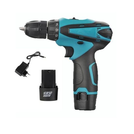 Perceuse visseuse bleu 2 vitesses sans fil - 2 batteries 1,5 Ah - Vendu ...