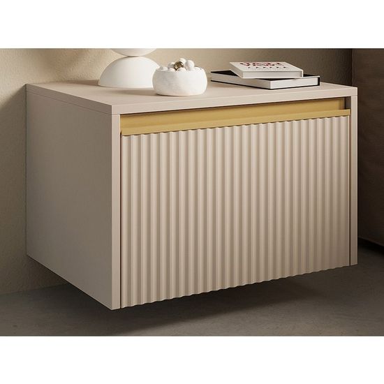 Lot de 2 tables de chevet suspendues ou à poser avec 1 tiroir - MDF ...