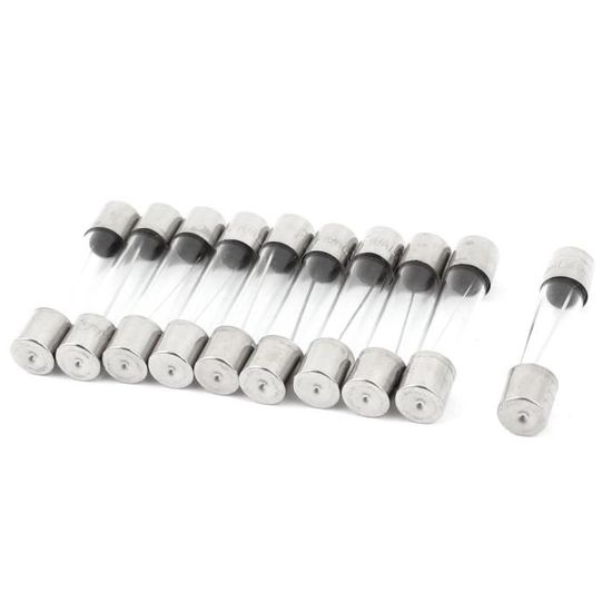 SOURCING MAP 10Pcs AC 250V 10A 6mm x 30mm Lente Fusion Verre Tube Fusibles Remplacement ...