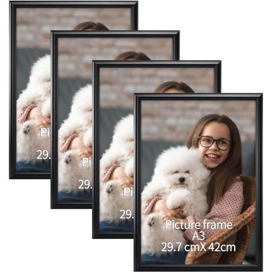Cadre Photo A3 Noir Lot De 4, Cadre Certificat 29,7X42Cm Pour Diplôme ...