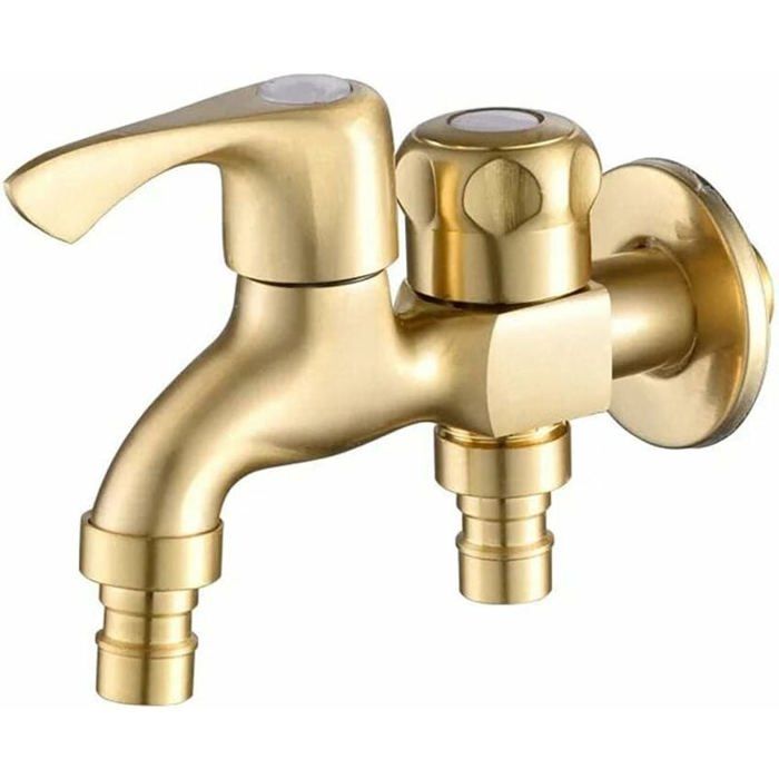 Double robinet à eau Robinet de jardin robinet double machine a laver ...