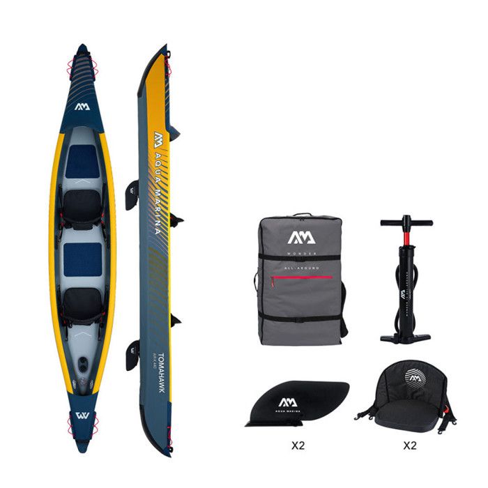 Kayak gonflable AQUA MARINA Tomahawk Air-K 440 2023 - Jaune olive - 2 ...