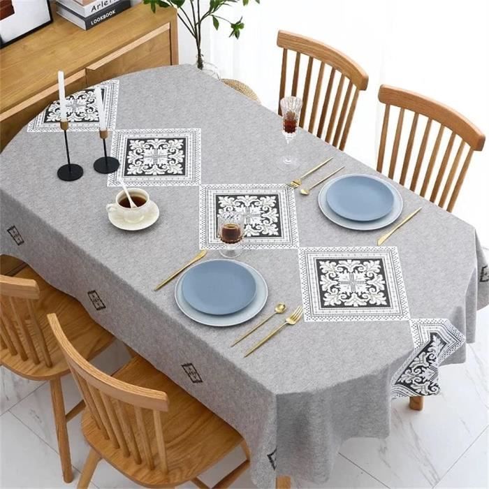 Nappe De Table Rectangulaire Toile Cirée En Pvc Nappe Antitache