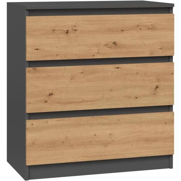Malwa M3 Commode Moderne À 3 Tiroirs Profondeur 40 Cm Largeur 70 Cm ...