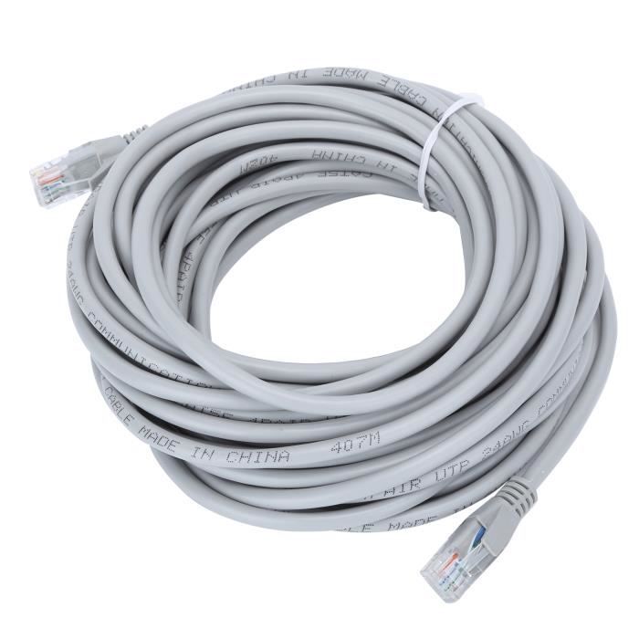 Cikonielf Câble de 10 mètres Câble Réseau Gris Fil de Cavalier d ...
