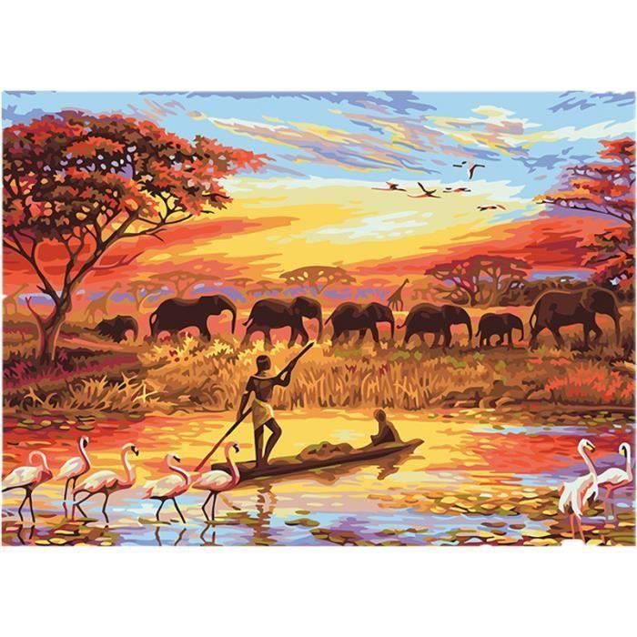 Betian-5D Diamond Art Painting DIY Migration des éléphants Art Peinture ...