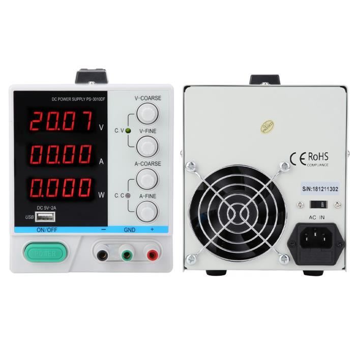 Qiilu Source de courant LW-3010DF à 4 Chiffres LED Affichage ...