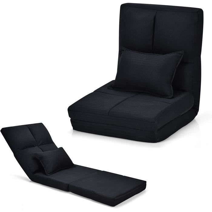 RELAX4LIFE Fauteuil de Sol Réglable à 5 Niveaux avec Coussin Rembourré ...