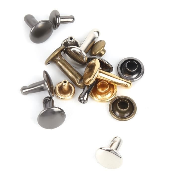 Rivets de Cuir Goujons à Double Capuchon SALALIS - 300 Kits - Blanc ...