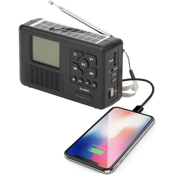 Radio À Manivelle, Radio Solaire Dab 2000 Mah, Radio À Piles Avec ...