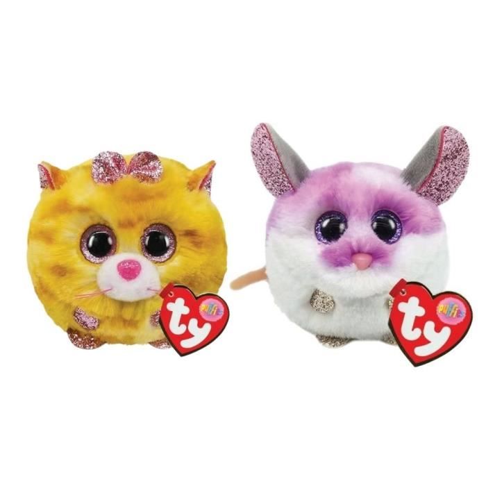 Ty - Peluches - Teeny Puffies - Tabitha Chat & Colby Souris - Cdiscount ...