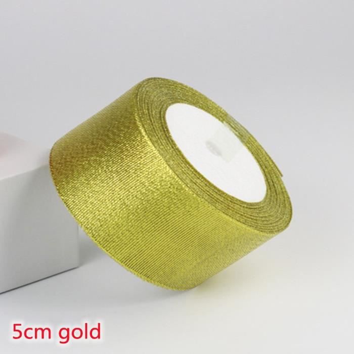 Ruban,Gold ribbon-6mm--Rubans en Satin de 25Yards 6mm 50mm, pour ...