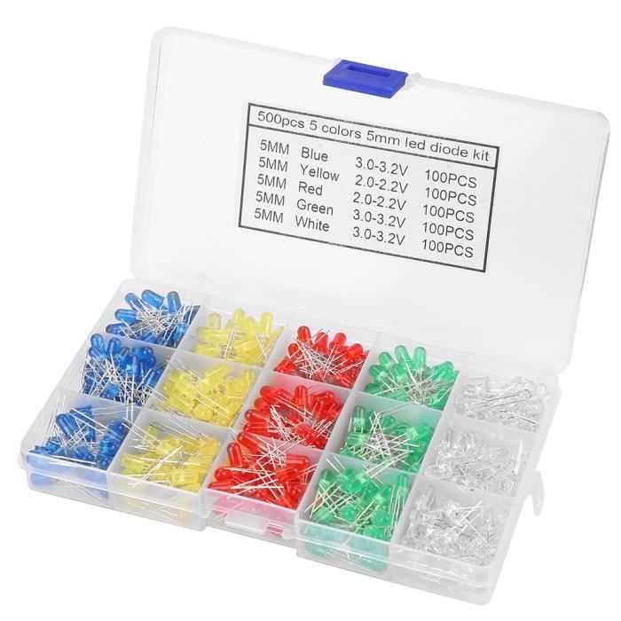 LED 5 mm 5MM LED Light Emitting Diodes Diode Light 500pcs Kit de Diodes ...