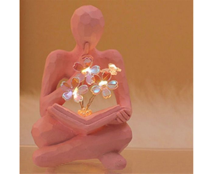 Thinkers Statue Decor Thinking Man Statue Flower Bookworms Sculpture ...