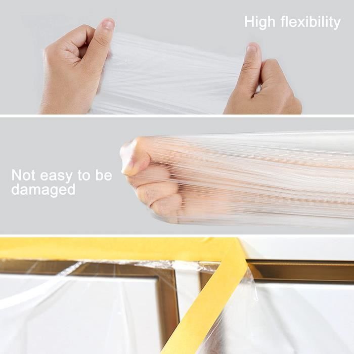 Bache de Protection Peinture, 5 Rouleau Bache Peinture, Plastique ...