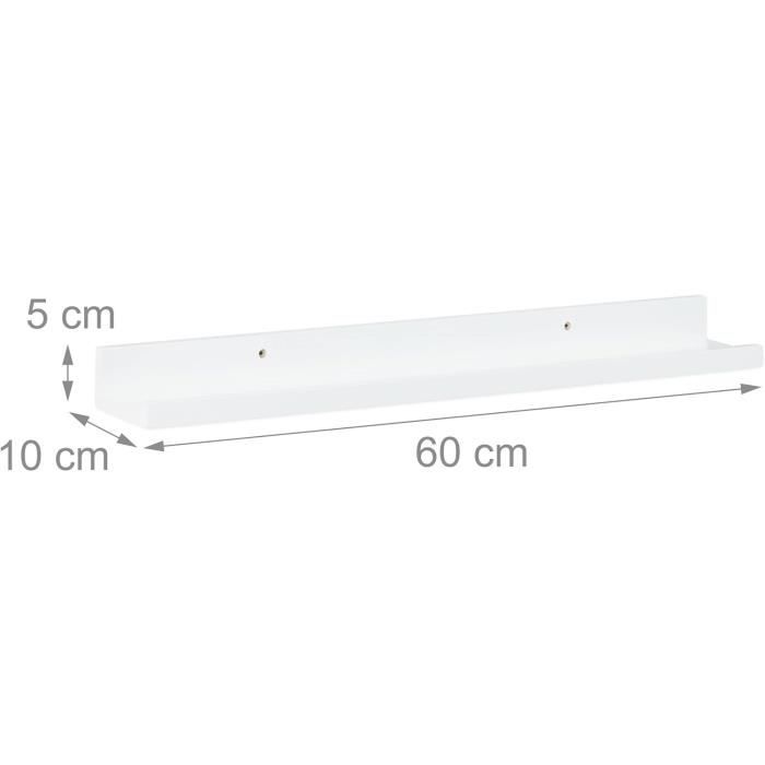 Étagère Tablette Flottante Murale Plateau Étroit Mdf Cuisine Bois Hxlxp ...