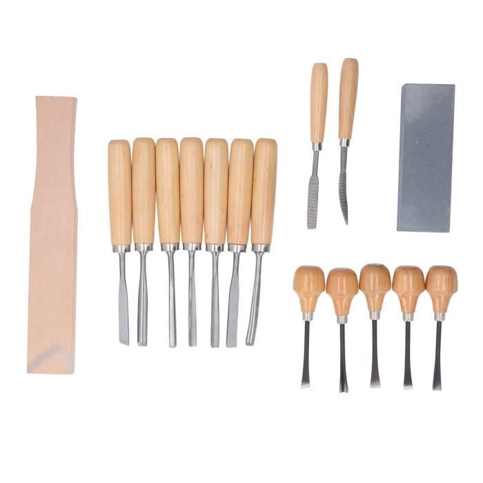 YOSOO Ensemble d'outils de sculpture sur bois Kit de Ciseau à Découper ...