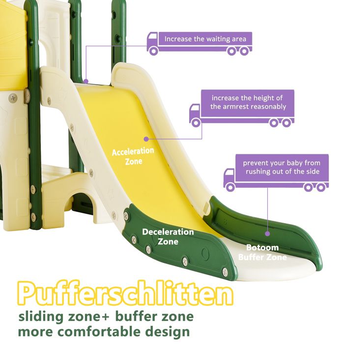 Toboggan Enfant 7 en 1 avec Double Toboggans, Cadre d'escalade ...