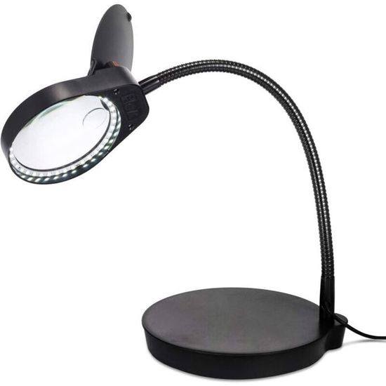 Lampe loupe sur pied 2 en 1 3x 10x loupe de lecture avec support led ...