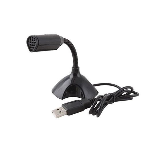 Le noir - Microphone ajustable USB pour ordinateur portable, Mini ...