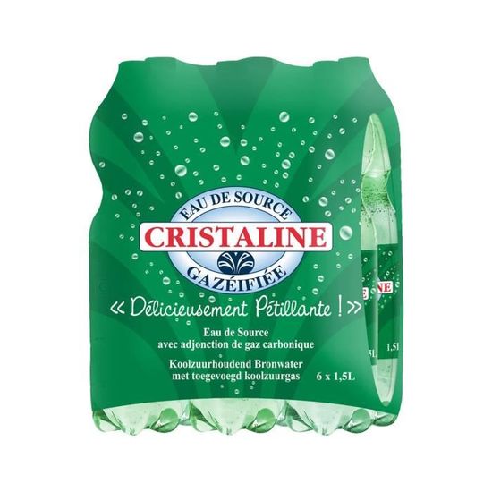 Eau de source pétillante Cristaline - 6 x 1,5 l - Cdiscount Au quotidien