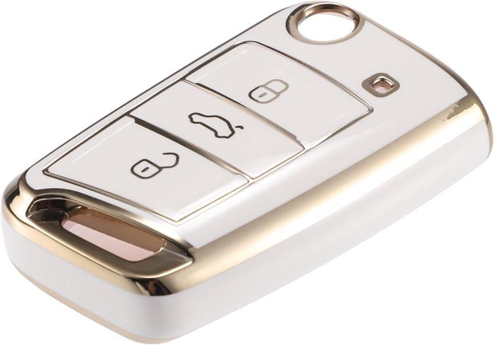 Coque De Clé Plip Télécommande Volkswagen Golf 7 Polo Blanc 3 Boutons ...