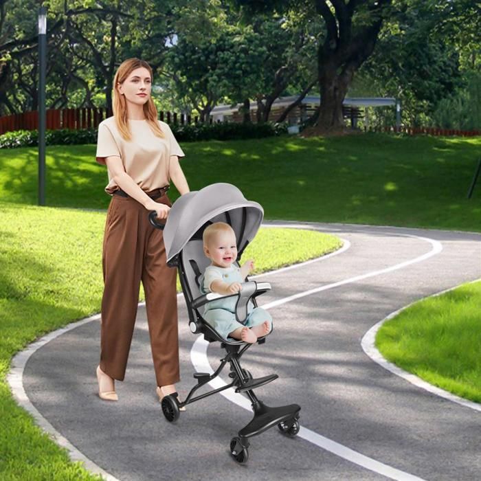 MIPAN Poussette à quatre roues - Poignée réglable en hauteur - Avec ...
