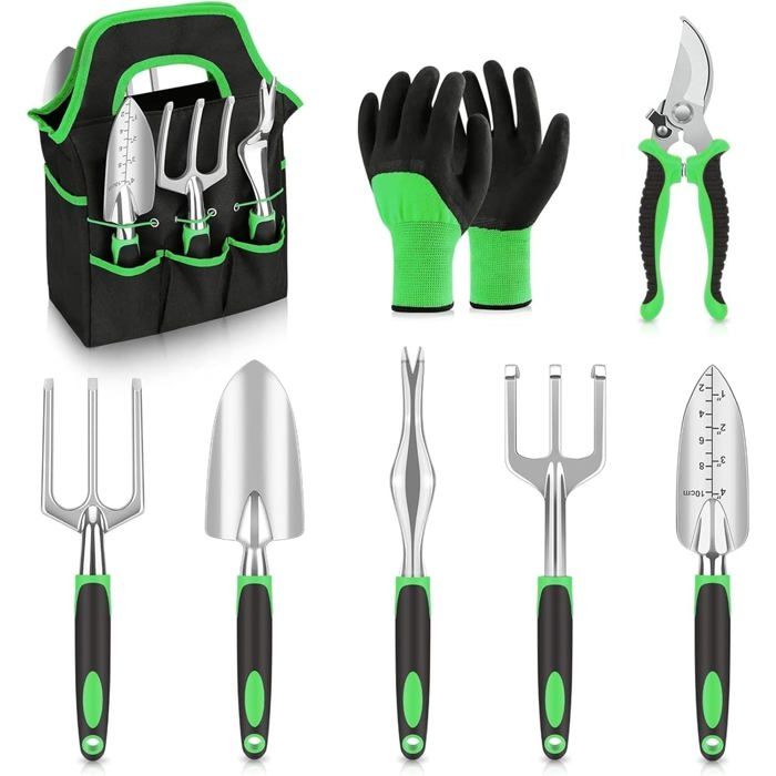 Outils de Jardinage, 8 Pièces avec Sac de Rangement, Râteaux ...