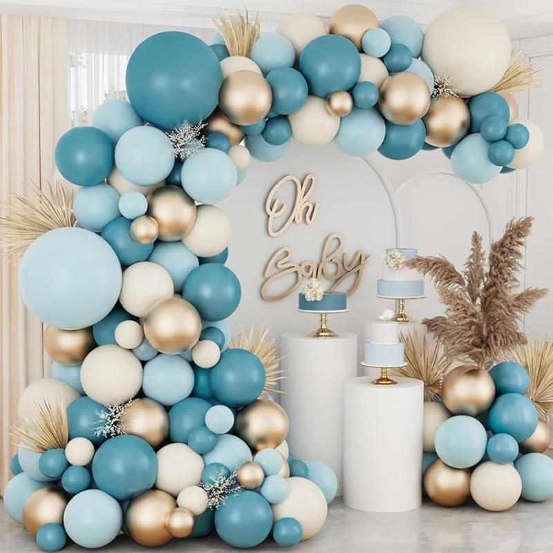 Arche Ballons Anniversaire,115 Pices Arche De Ballon Bleu,Kit Arche ...
