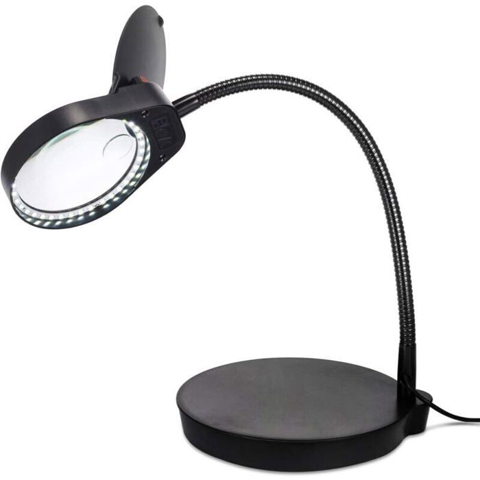 Lampe loupe sur pied 2 en 1 3x 10x loupe de lecture avec support led ...