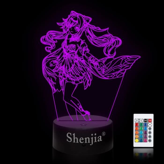 Lampe De Nuit 3D Genshin Impact Figure Ke Qing Chevet Lampe Led Rvb À ...