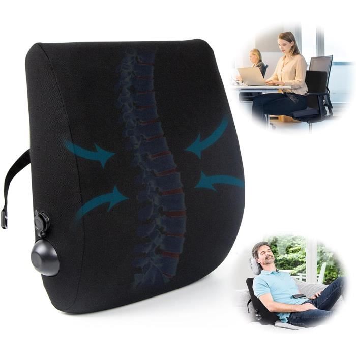 Coussin Lombaire, Gonflable Coussin Dos Chaise Bureau Ergonomique ...