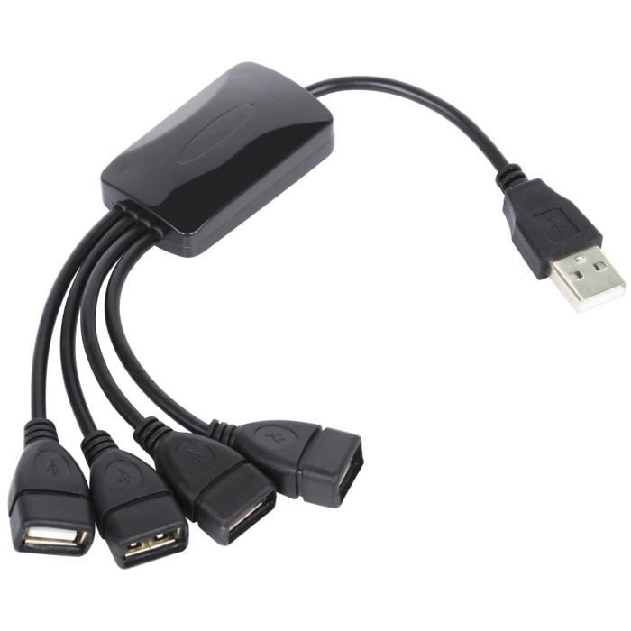 Xcool-art Rallonge avec hub 4 ports USB haute vitesse pour ordinateur ...