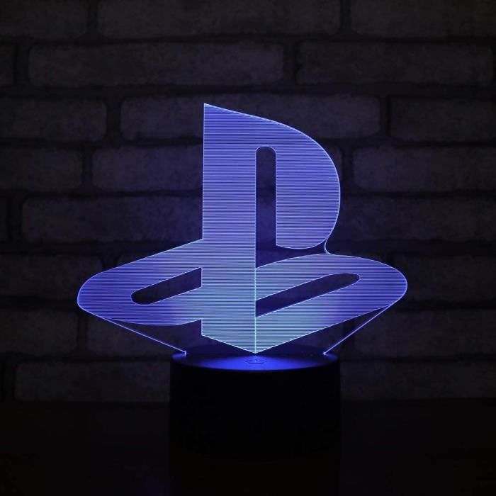 Lampe LED Playstation Logo Changement de couleur USB Lumière nocturne ...