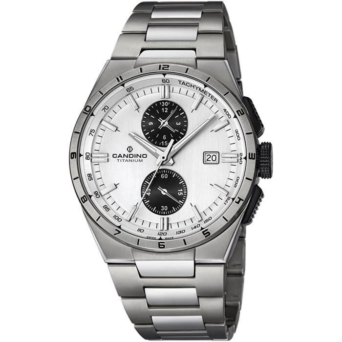Candino Homme Chronographe Quartz Montre avec Bracelet en Titane C4603 ...