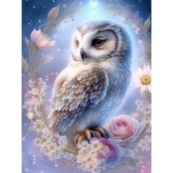 5D Diamond Painting Chouette, Broderie Diamant Animaux, Canevas Diamant Kit Complet Point De ...