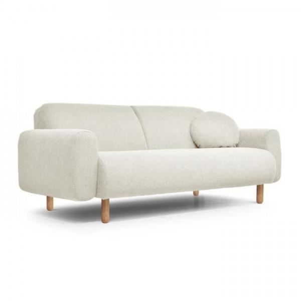 HEXAGONE - Canapé fixe 3 places - Blanc ivoire - 194 x 93 x 76cms ...