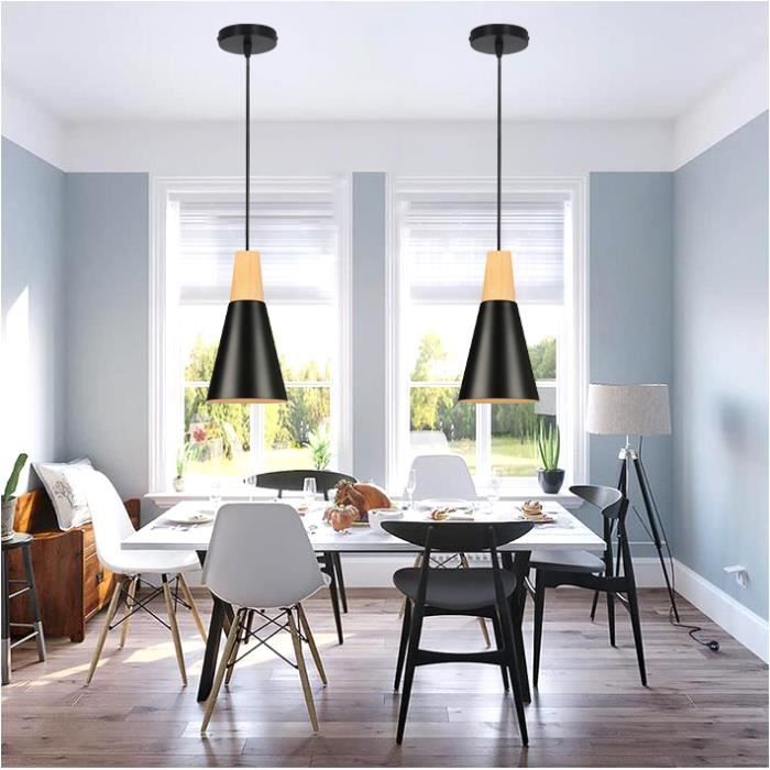 Kawoo Lot de 2 Retro Lampe Suspension Indsutriel,Lustre Ajustable ...